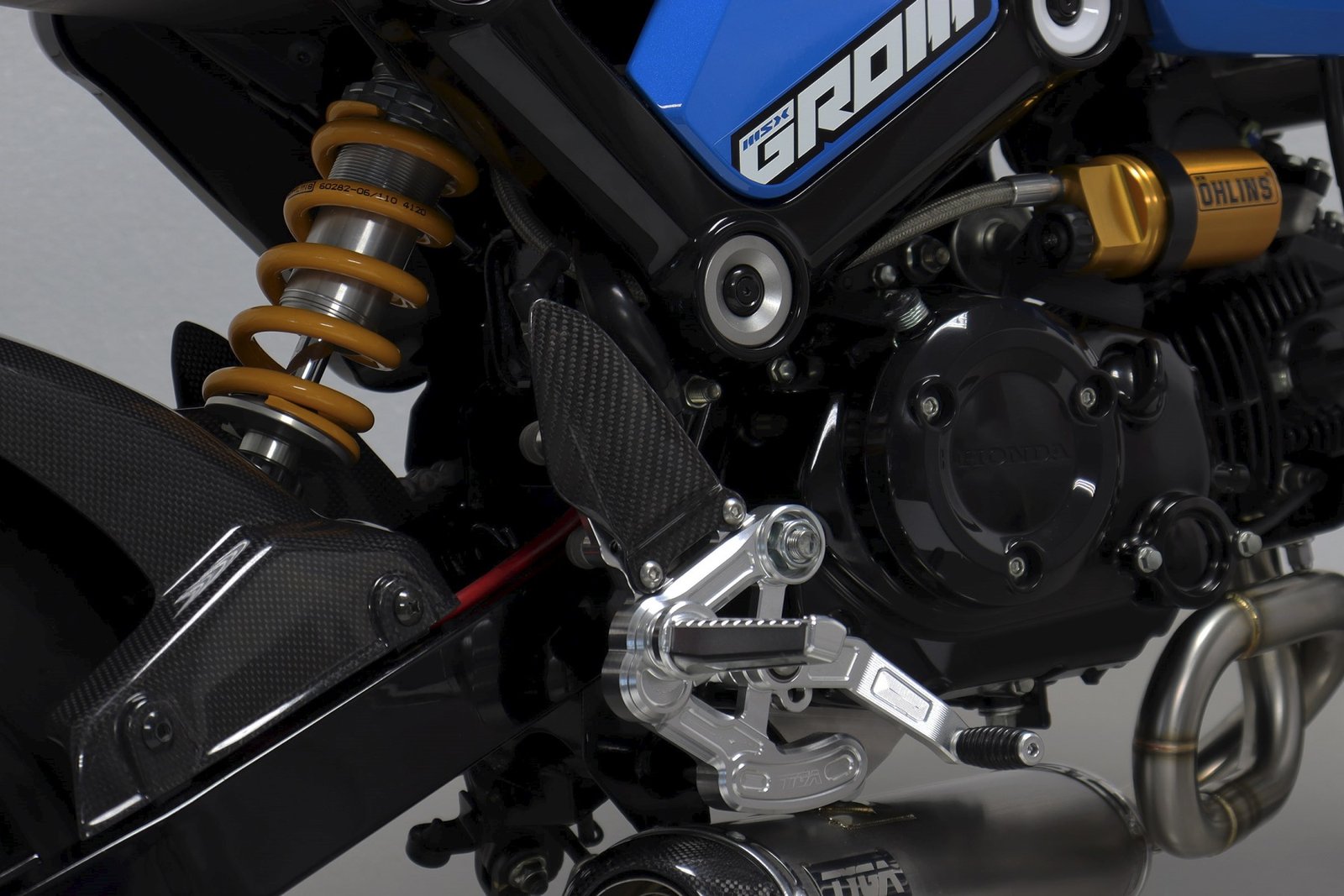 Racing Rear Set Kit, Adjustable, Black, Honda MSX125/GROM, all models ...